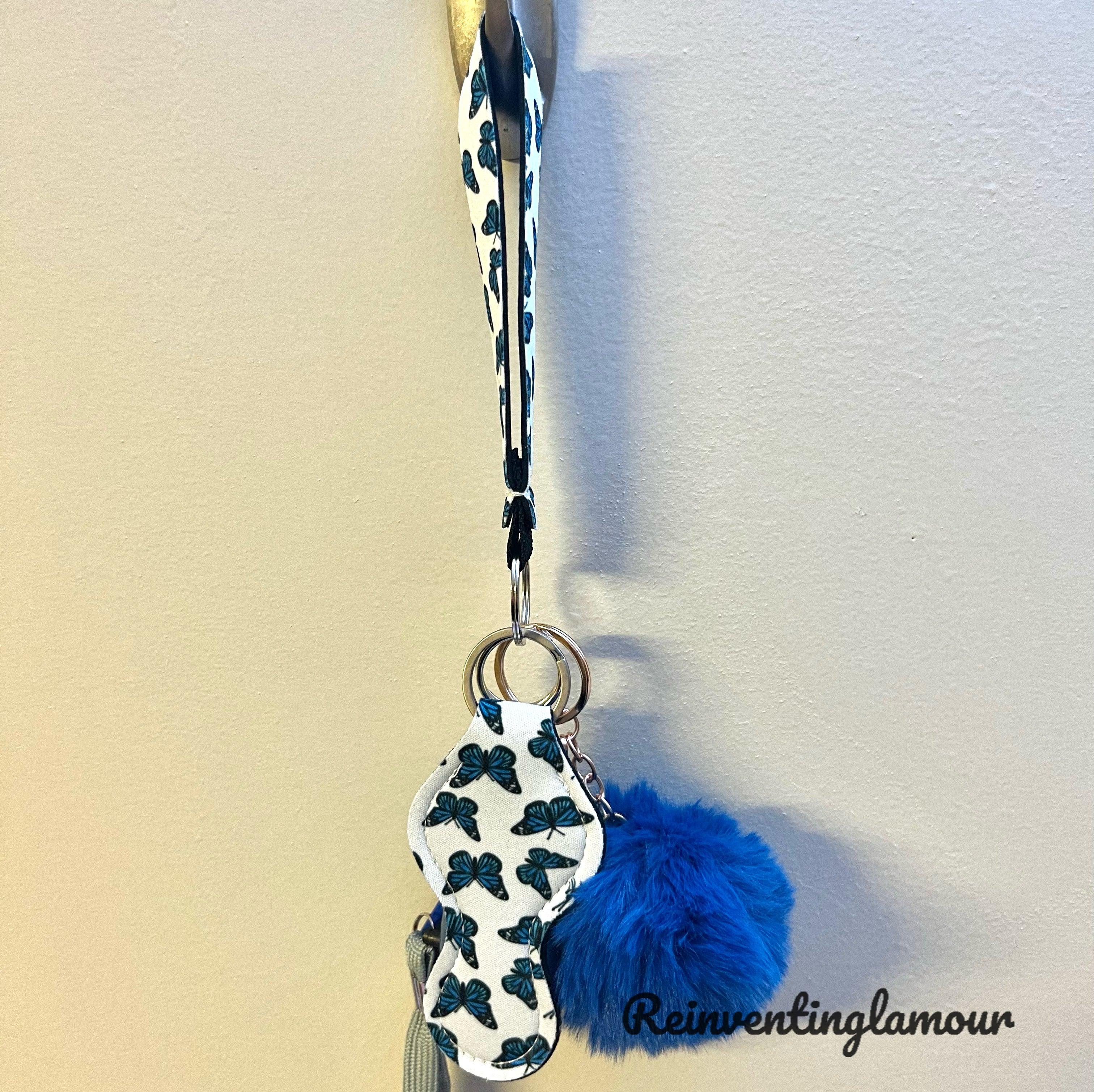 Trendy Blue Butterfly “Safety” Keychain – Reinventing Glamour